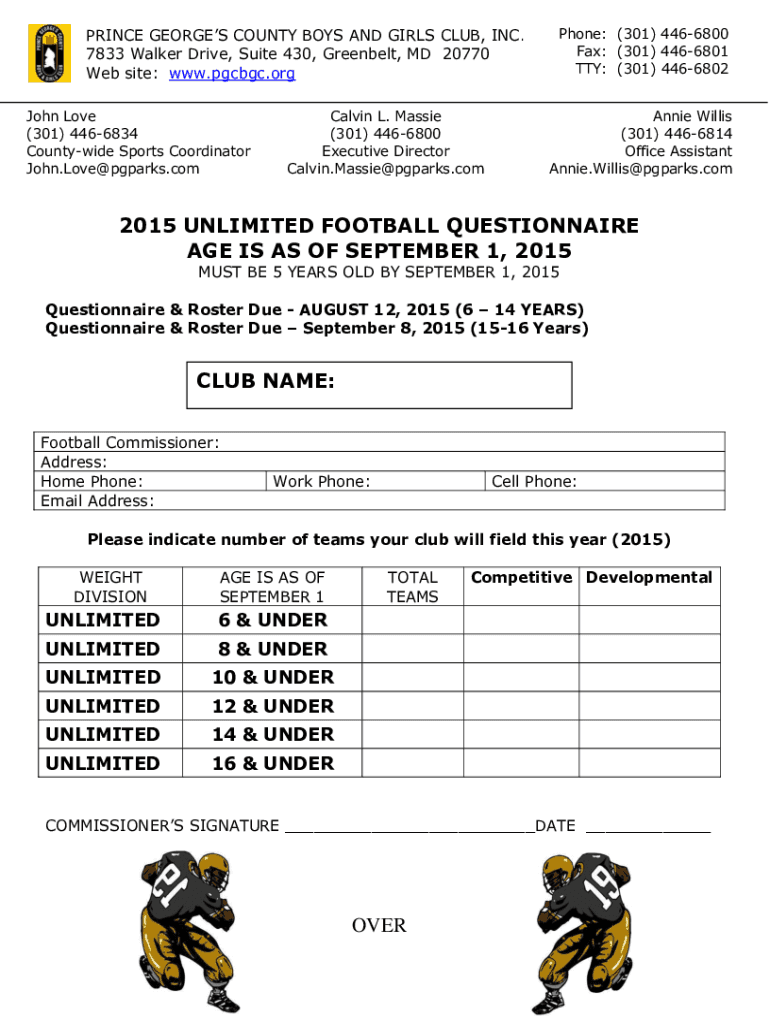 Fillable Online files.leagueathletics.com Text Documents2015 UNLIMITED ...