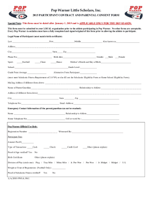 Fillable Online Football Registration Form PDF - Fill Out and Sign ...