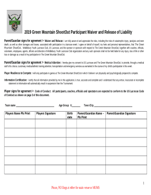 PARTICIPANT/ VOLUNTEER WAIVER AND RELEASE OF LIABILITY ... Doc Template | pdfFiller