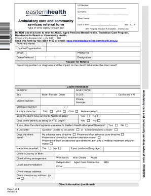 Fillable Online fill.ioAMBULATORY-CARE-AND-COMMUNITY-SERVICESFillable ...
