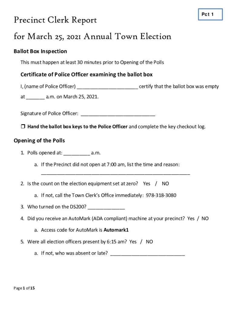 Fillable Online Specimen Ballot for Annual Town ElectionTown Clerk Fax ...