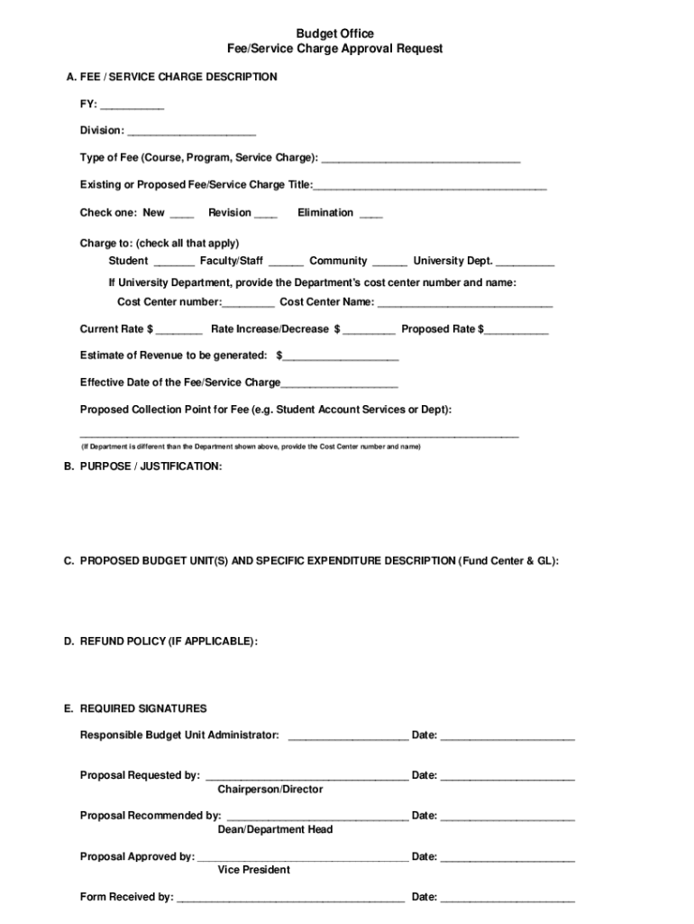 Fillable Online inside nku Fees and Service Charge Request Form Fax ...
