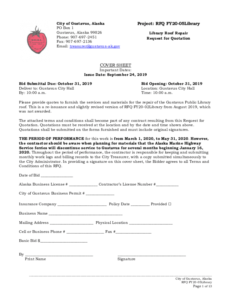 Fillable Online cms.gustavus-ak.govsitesdefaultCity of Gustavus, Alaska ...