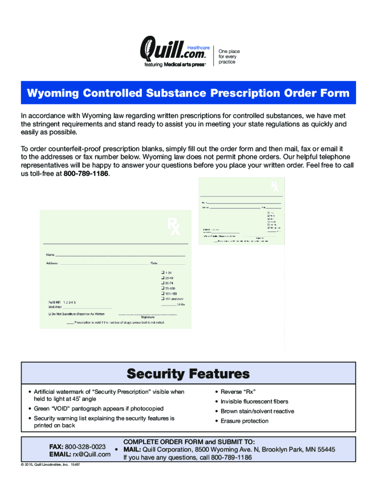 Fillable Online www.quill.comimagespdfsWyoming Controlled Substance ...