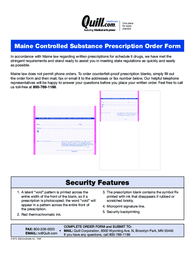 Fillable Online www.quill.comimagespdfsMaine Controlled Substance ...