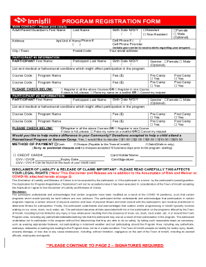 Fillable Online innisfil.ca en recreation-parks-and-culturePROGRAM REGISTRATION FORM - innisfil ...