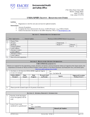 USDA Registration . USDA / APHIS Agents Doc Template | pdfFiller