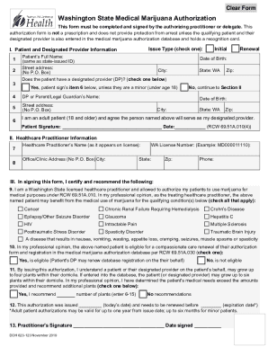 Fillable Online doh wa Fillable Online Medical marijuana authorization ...