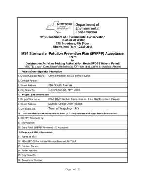 Fillable Online Stormwater Pollution Prevention Plan TemplateDeveloping ...