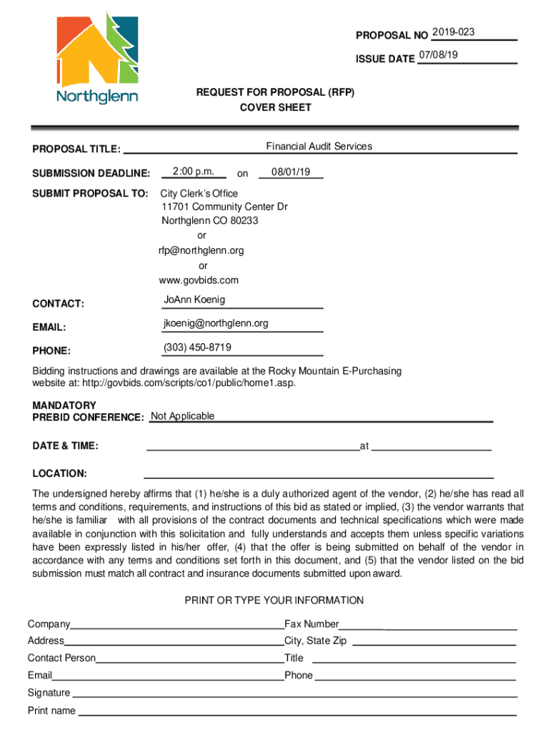 Fillable Online REQUEST FOR PROPOSAL RFP No: RFP 19/022 DATE: SUBJECT ... Fax Email Print ...