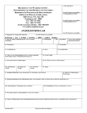 Fillable Online Complaint Form- German Formatted.doc Fax Email Print ...