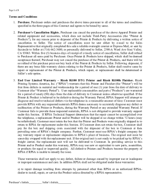 Fillable Online Standard Purchase Order Terms and ...