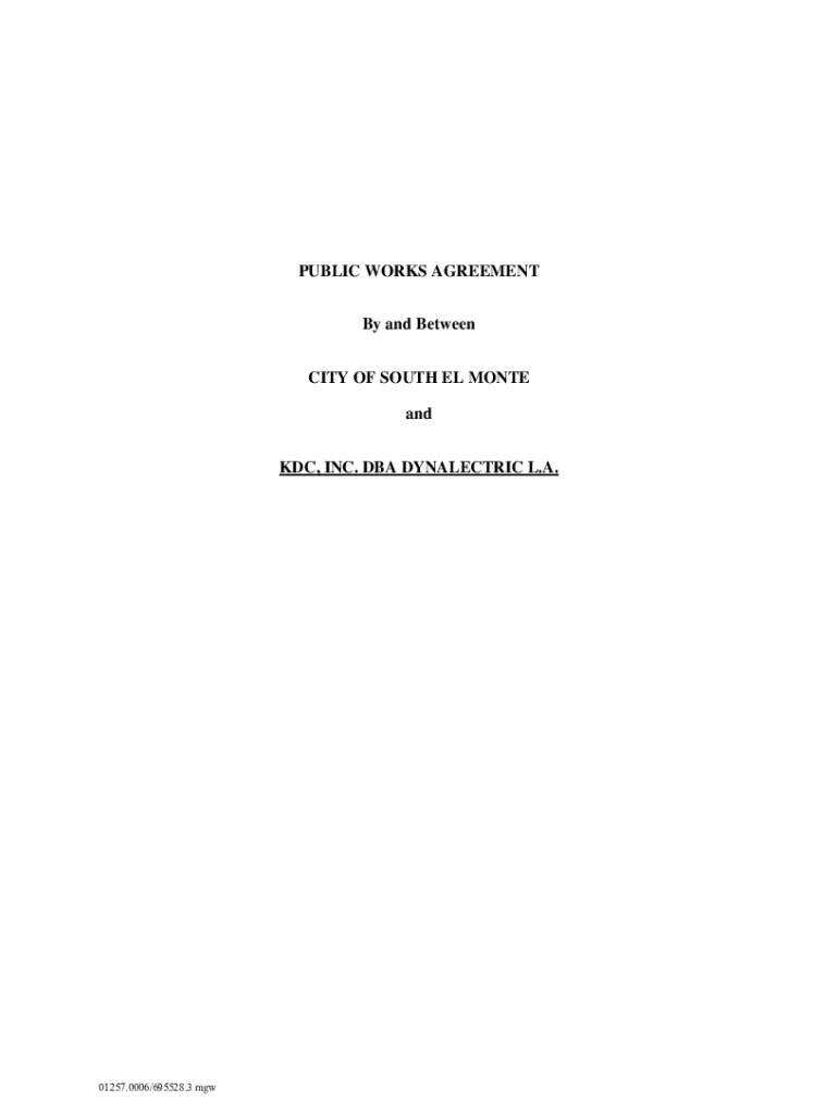 Fillable Online www.lawinsider.comtaggedpublic-works-agreementPublic ...