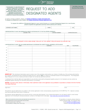 Fillable Online Request to Add Designated Agents Form. To request the ...