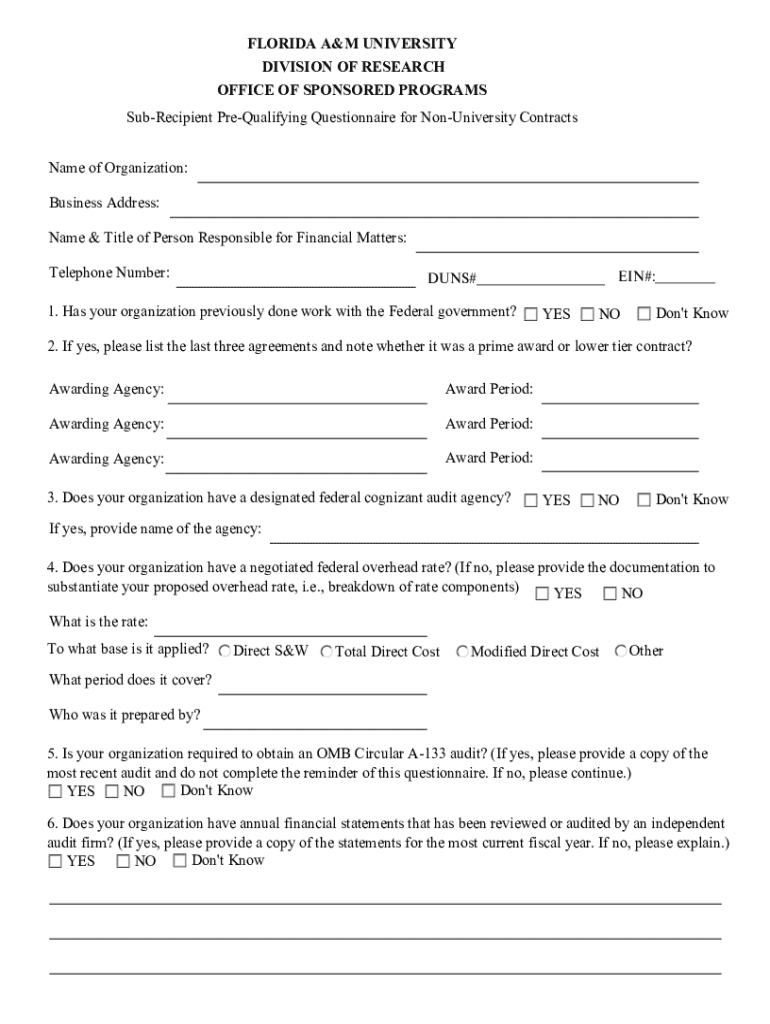 Fillable Online inside.tamuc.eduresearchdocumentsSUBRECIPIENT COMMITMENT FORM Fax Email Print ...