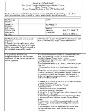 Fillable Online Waiver Request Form Oxygen Therapy Monitoring by Non ...