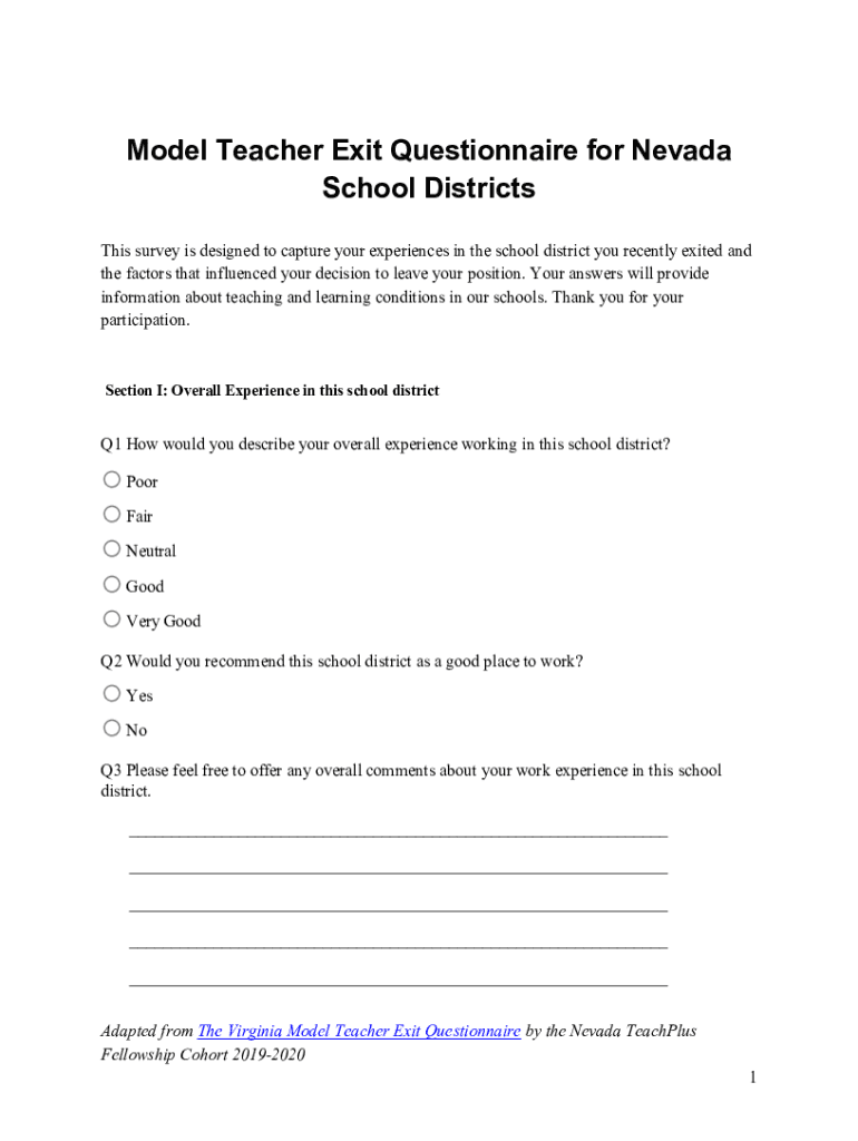 Fillable Online doe nv Sample exit survey Fax Email Print - pdfFiller