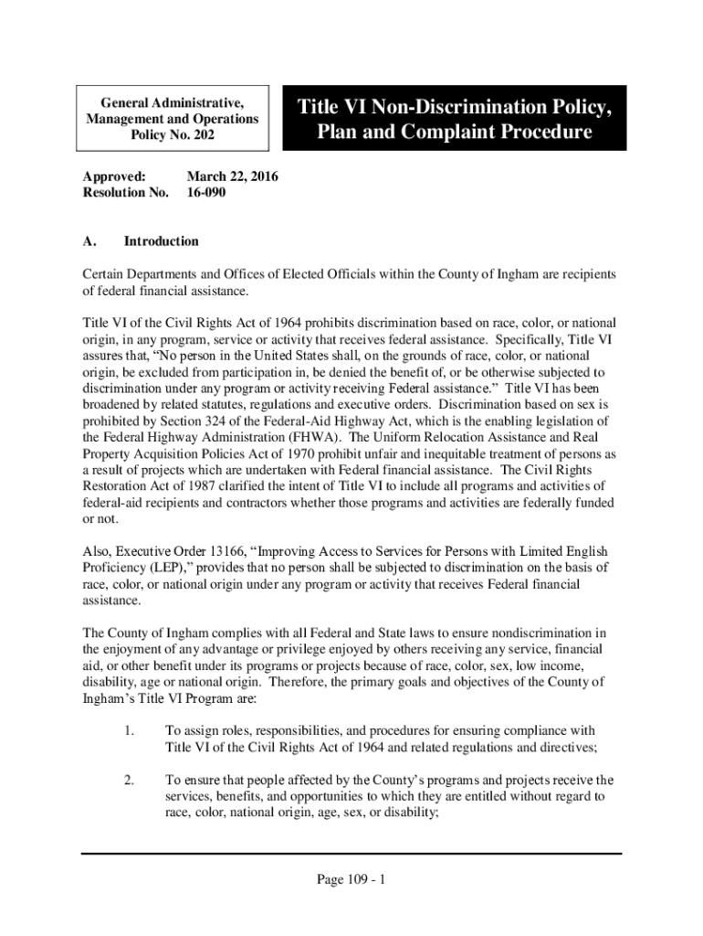 Fillable Online cms3files.revize.cominghamcountyDepartmentTitle VI Non ...