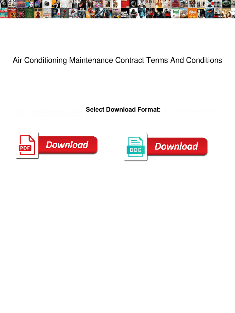 Fillable Online AIR-CONDITIONING SERVICE CONTRACT AND MAINTENANCE ...