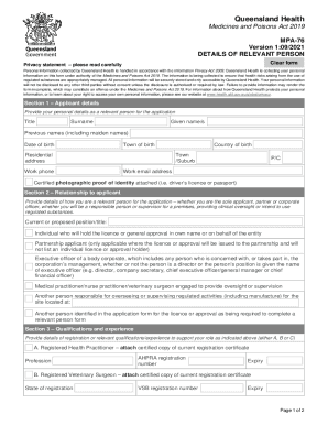 Fillable Online Relevant Person Application Form Rights of the Personal ...
