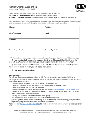 Application /PLA Doc Template | pdfFiller