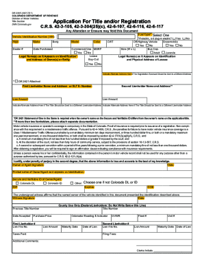 Fillable Online New to ColoradoDepartment of Revenue - Motor VehicleNew ...