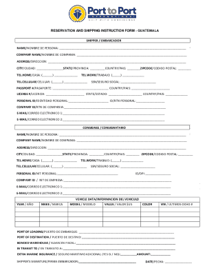 Fillable Online Shipping Instructions Form Rev A.xls: Easy to Modify ...