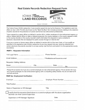 Fillable Online Real Estate Records Redaction Request Form - IOWA ...