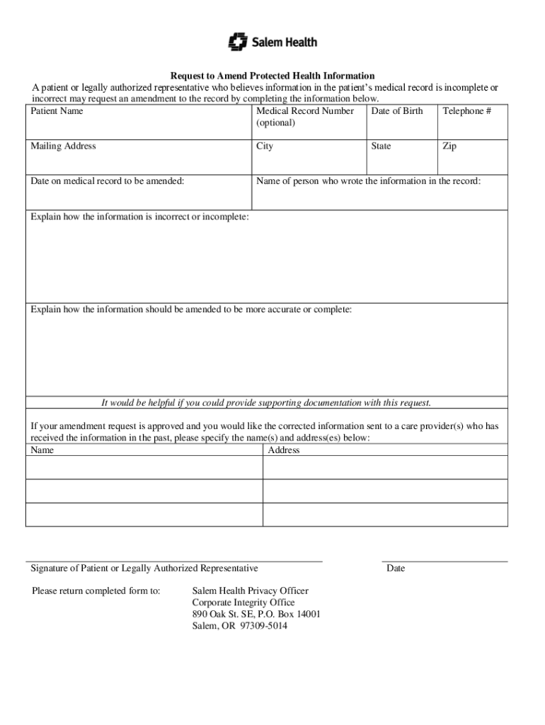 Fillable Online individualrights.optum.comFormsDownloadRequest to Amend ...