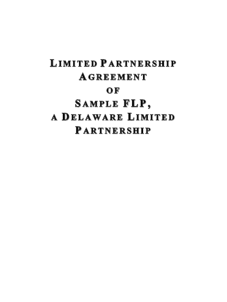 Fillable Online Delaware Limited Partnership Agreement - US Legal FormsLimited partnership ...