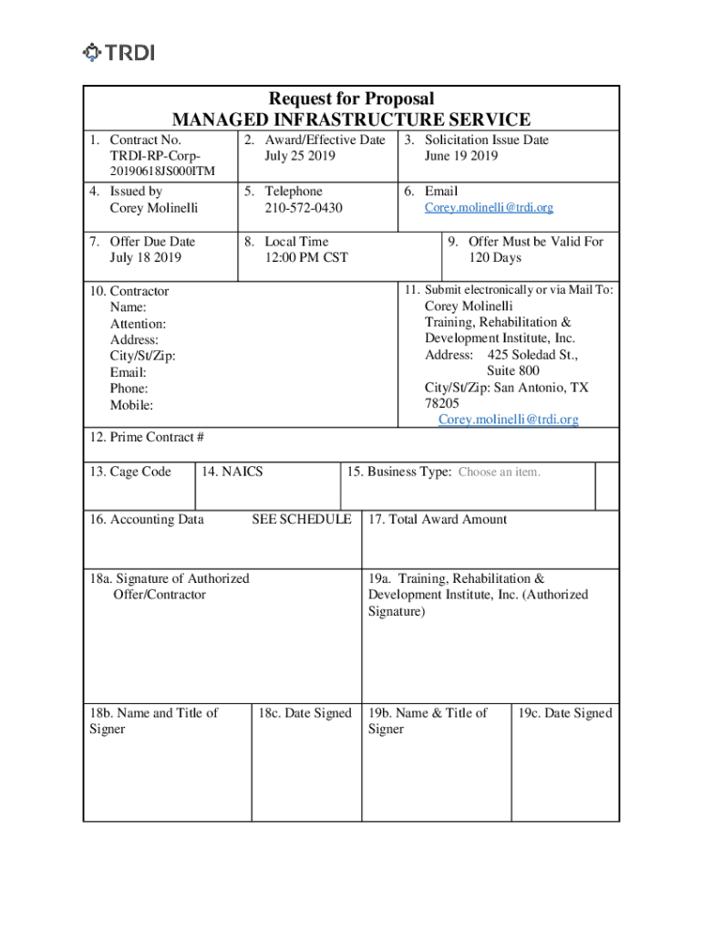 Fillable Online trdi.org wp-content uploadsRequest for Proposal MANAGED ...