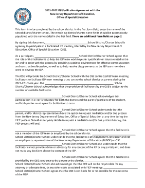 Fillable Online www.nj.goveducationspecialedFacilitated IEP Request ...