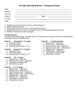 Fillable Online clark uwex Registration Form - Cake Decorating Fax ...