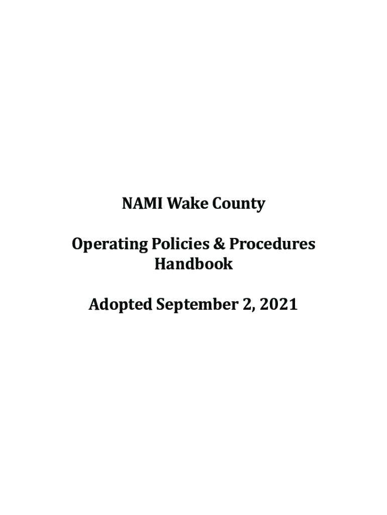 Fillable Online NAMI Wake County Operating Policies & Procedures Fax ...