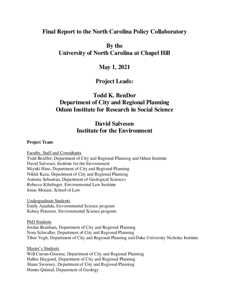 Fillable Online collaboratory.unc.eduwp-contentuploadsFinal Report to ...