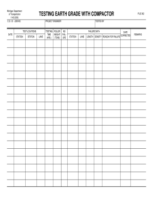Fillable Online MDOT Form 1143 - "TESTING EARTH GRADE WITH COMPACTOR ...