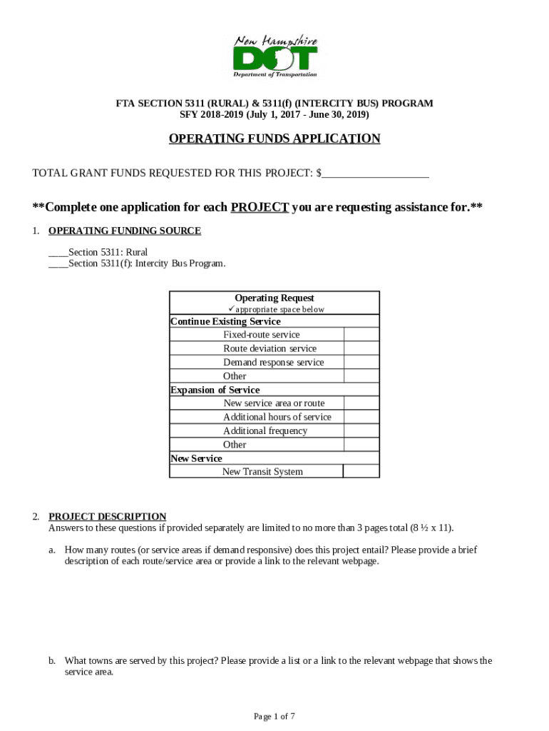 FTA SECTION 5311 (RURAL) & 5311(F) (INTERCITY BUS) PROGRAM ... Doc ...