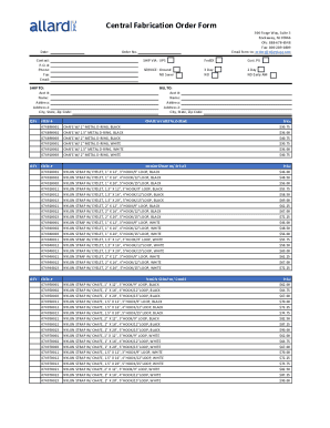 Fillable Online Central Fab Order Form.xlsx Fax Email Print - pdfFiller