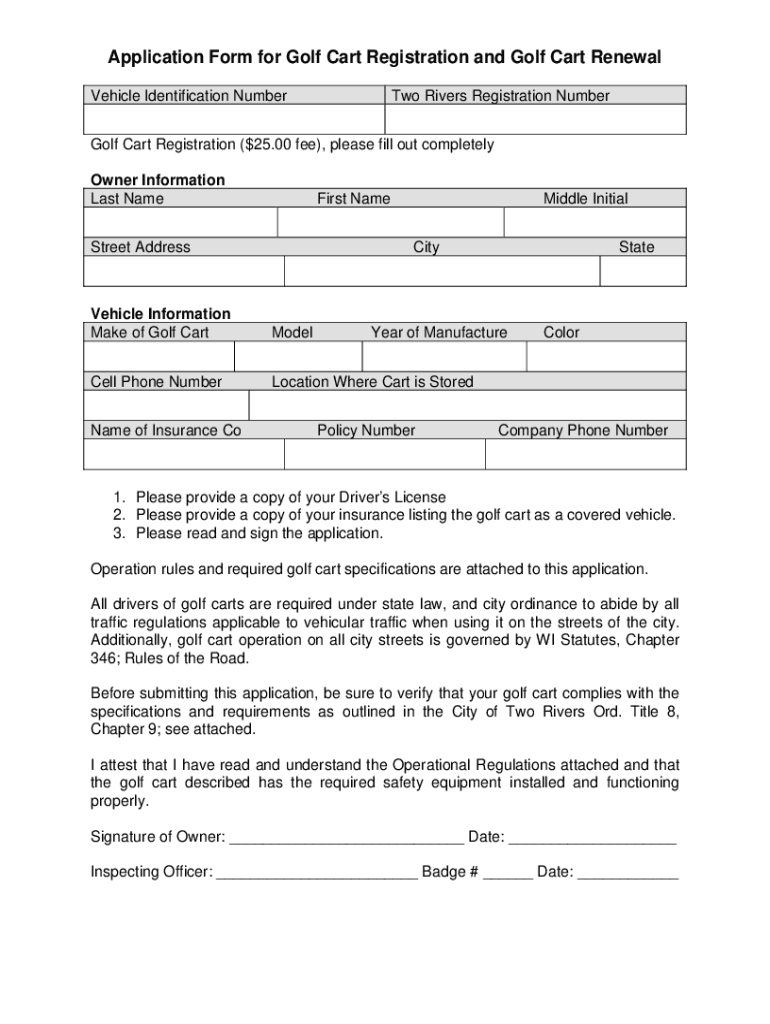 Fillable Online Golf Carts - SCDMVGolf cart inspection form - Fill Out ...