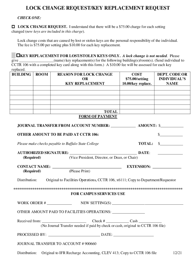 Fillable Online facilities buffalostate Lost Keys & Key Replacements - Master Lock Fax Email ...