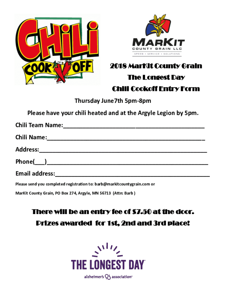 Fillable Online visitmvl.com072018-entry-form-for-Chili-Cookoff12th ...