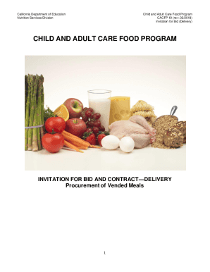 Fillable Online www.cde.ca.govlsnuChild and Adult Care Food Program ...