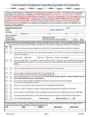 Fillable Online visityurokcountry.com YEDC-Job-Application9/22/21Yurok ...