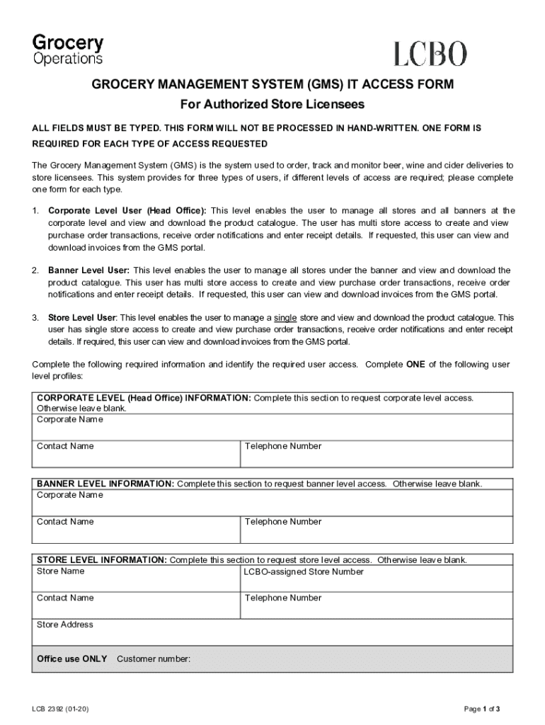Fillable Online qa.lcbo.comcontentbig2GROCERY MANAGEMENT SYSTEM (GMS ...