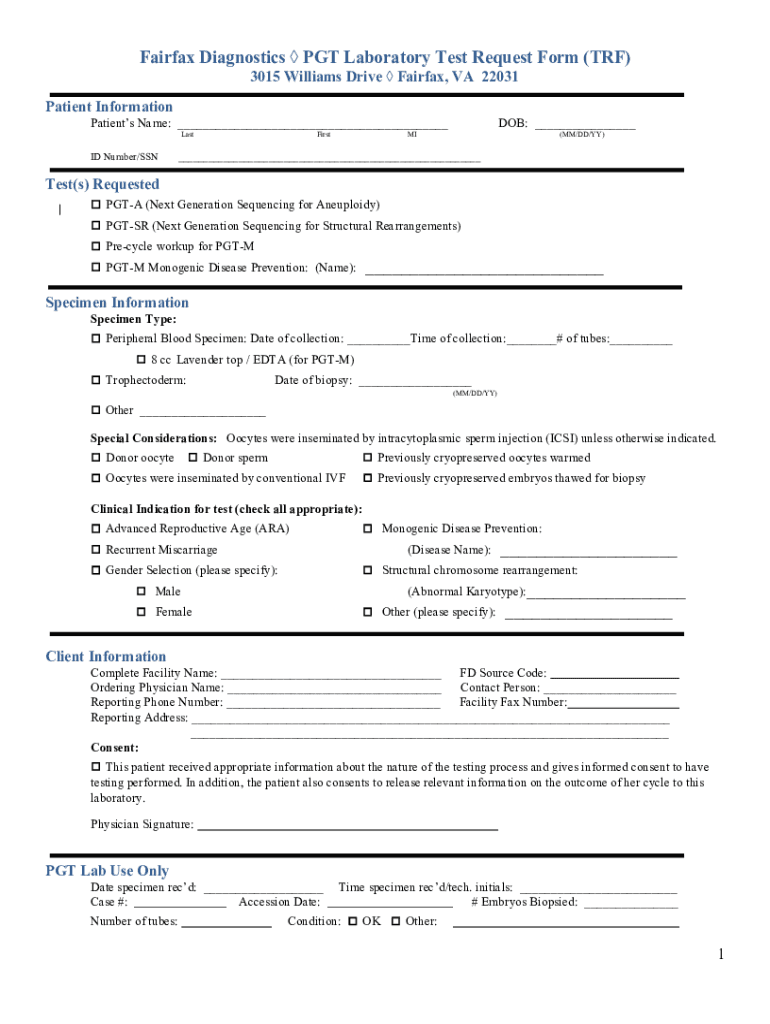 Fillable Online pgdlab.comdocumentsOutside-PGD-TRF-Updated-10Fairfax ...