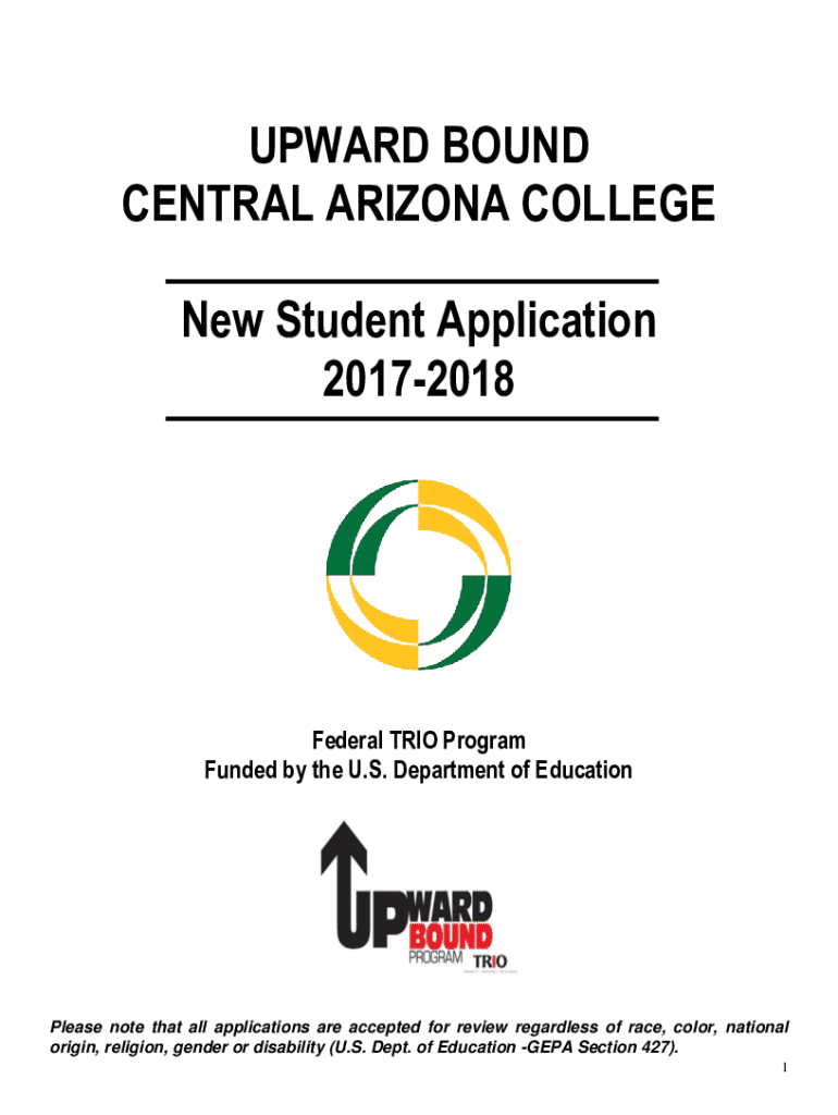 Fillable Online Upward Bound Application, East Campus, Pima Community College Fax Email Print ...
