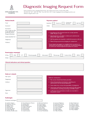 Fillable Online DIAGNOSTIC IMAGING REQUEST FORM - Circle Care Clinic ...