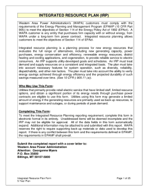 Fillable Online www.wapa.govEnergyServicesIRPEnergy Services ...