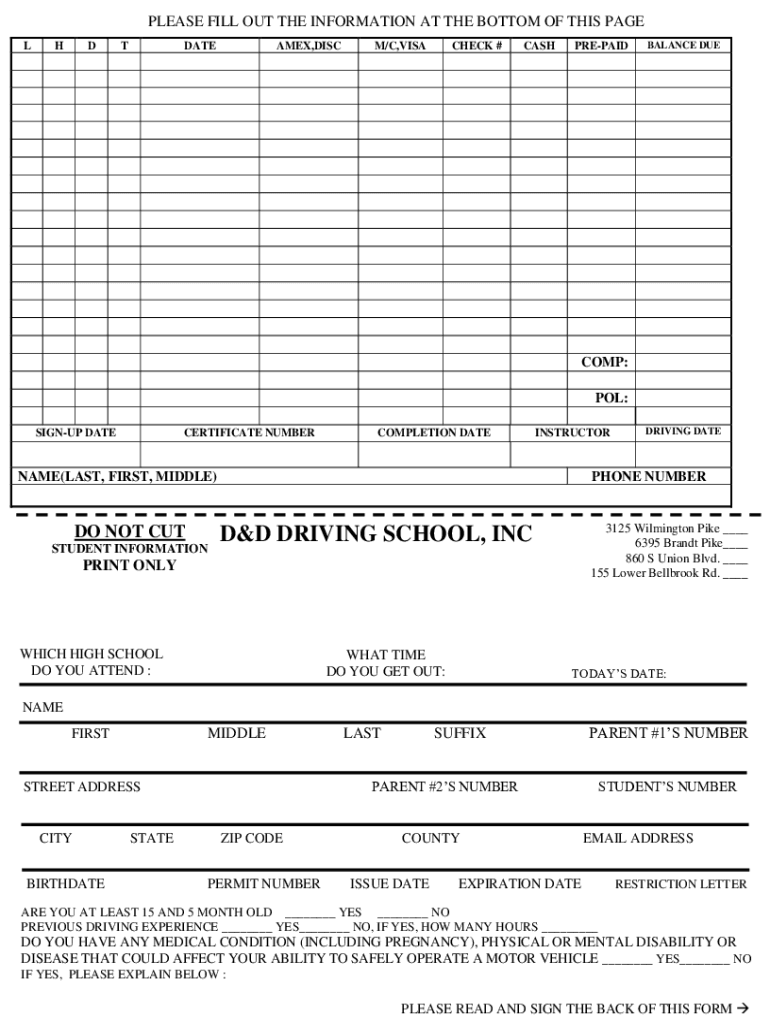 Fillable Online Information Sheet 1 Please fill out the information Fax ...