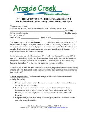 Fillable Online www.jotform.comstudio-rental-agreement-templateStudio ...
